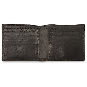 Genuine Brown Ostrich Skin Leather Bifold Wallet Handmade with 8 Card Slots