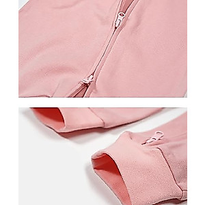 Teach Leanbh Baby 2-Pack 100% Cotton Romper Jumpsuits Two Way Zipper Long Sleeve Footless Sleep and Play (Purple Floral, 6-12 Months)