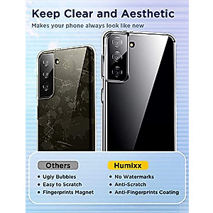 Humixx Crystal Clear for Samsung Galaxy S21 Case, [Never Yellow][Military Grade Shockproof] Galaxy S21 Case Soft TPU Slim Fit Yet Protective Samsung S21 Case 5G 6.2" - Clear