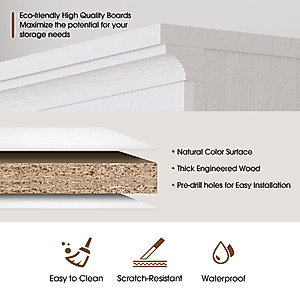 Bevfint 70" Tall Bookcase, White Narrow Floor Standing Bookshelf, 5 Tier Shelves Open Storage Organizer, Book Case for Living Room Hallway Kitchen Home Office Bathroom, White - 5 Tier