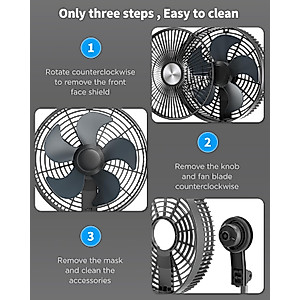 ICEBIRDS Portable Oscillating Standing Fan, 10" Foldaway Desk Fan, 10800mah Rechargeable Quiet Height Adjustable Floor Fan, 50H Working Time, Pedestal Fans for Indoor, Outdoor Camping