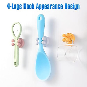 JONKEAN 6 Pcs Razor Holder for Shower Wall, Shower Hooks for Loofah, Plug Self Adhesive Hooks, Stick on Hooks for Hanging, Waterproof Damage Free Hanging Hooks for Kitchen Bathroom Office