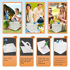 Collapsible Water Container with Spigot, Camping Water Storage Carrier Jug BPA-Free for Outdoors Hiking Backpack & Survival Kit, Foldable Portable Canteen 1.3/2.6/3.9/5.3 Gallon (5.3 Gallon, 1-Pack)