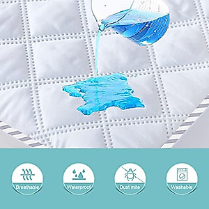 Sunny zzzZZ 6 Pack Baby Waterproof Changing Pad Liners - Quilted Thicker Ultra Soft Changing Table Cover Liners - Durable & Easy to Clean - White - 23" x 11"