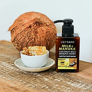 LILY SADO MILK+MANUKA™ Coconut Milk & Manuka Honey Gentle Gel Face Cleanser - Natural Cruelty-Free Facial Wash Cleanses, Balances, Soothes & Hydrates - Reduces Pores & Blackheads - 5oz