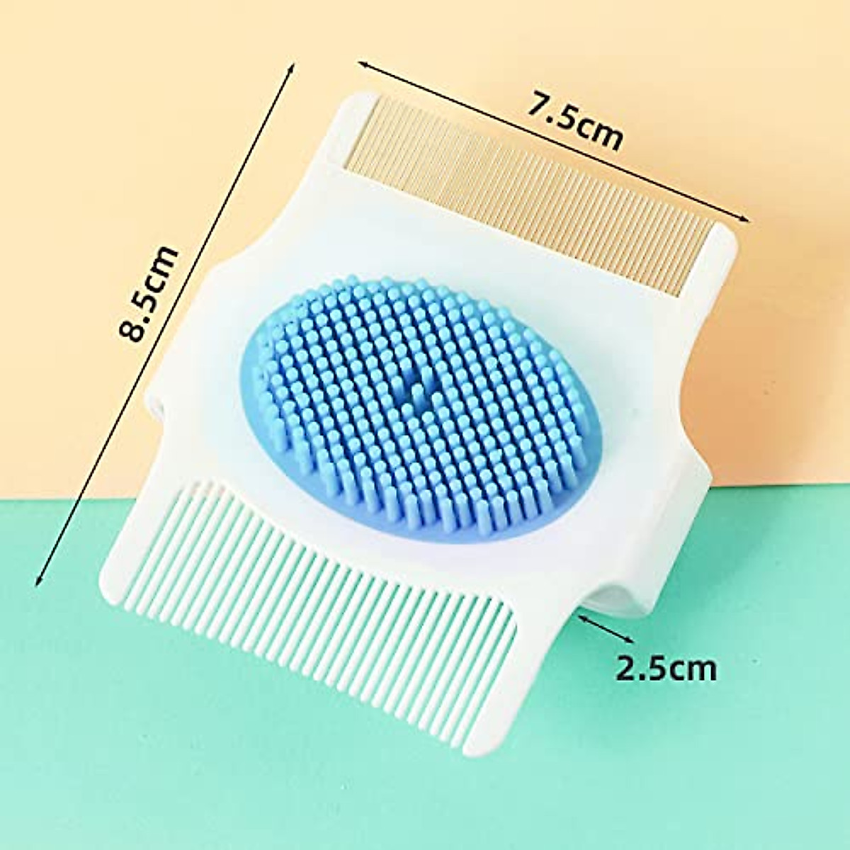 Cradle Cap Brush and Comb, Cradle Cap Brush Safe Baby's Scalp Brush with Soft Rubber Bristles, Help Gently Massage Care Scalp