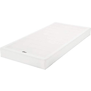 Amazon Basics Smart Box Spring Bed Base, 5 Inch Mattress Foundation, Tool-Free Easy Assembly, Twin, White