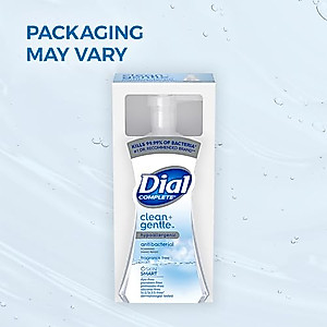 Dial Complete Clean + Gentle Antibacterial Foaming Hand Wash, Fragrance Free, 7.5 fl oz, 8 Count Case