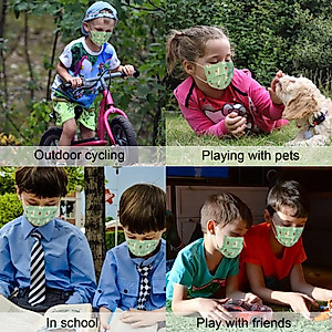 Iscoon Kids Face Mask Disposable Alpaca Print Children Breathable Safety Masks with Adjustable Nose Clip(50 Pack)