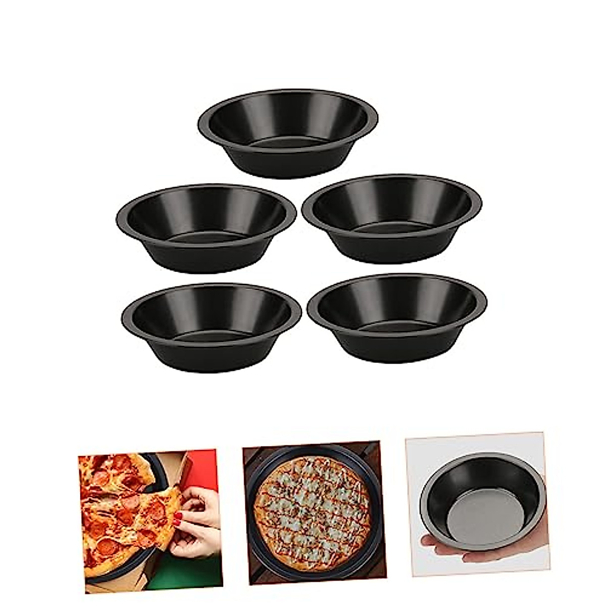 Hemoton 15 Pcs Pizza Plate Cake Tray Pizza Screen Mini Accessories Round Bread Pan Bread Baking Molds Pizza Crisper Tray Oven Pan for Kitchen Carbon Steel Pizza Pan Reusable Baking Tray