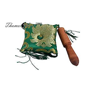 Tibetan Singing bowl handmade brass (4inch 7 metal) including free wooden mallet (strike) Silk Cushion