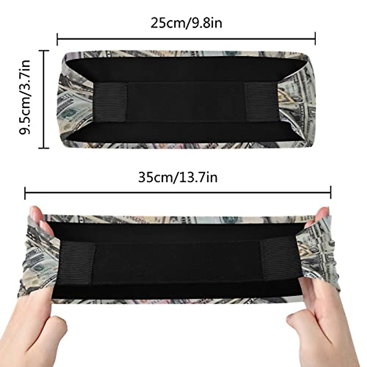 Unisex Workout Headbands Dollars-Money-Cash-Pattern Elastic Yoga Sweatband Stretchy Sports Hairband