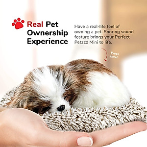 Perfect Petzzz Minis Shih Tzu, Realistic, Life-Like Stuffed Interactive Plush Toy, Electronic Pets, Companion Pet with 100% Handcrafted Synthetic Fur