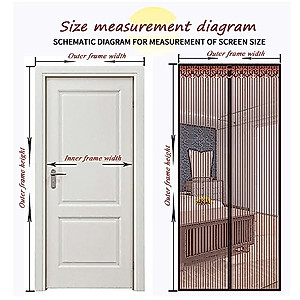 Magnetic Screen Door Mesh, Size: 35 x 87in/90 x 220cm, Apartment Backyard Balcony Decor Hands Free Garage Door Curtains Bugs Netting for Patio Pet and Kid Friendly Convenient Entry Magnetic Closure