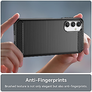 Osophter for Samsung Galaxy A24 4G Case: with 2pcs Screen Protector Shock-Absorption Flexible TPU Rubber Protective Phone Cover for Samsung Galaxy A24(Black)