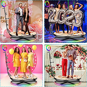 360 Photo Booth Machine for Parties with Ring Light Free Custom Logo Stand on Remote Control Automatic Slow Motion 360 Spin Photo Camera Booth