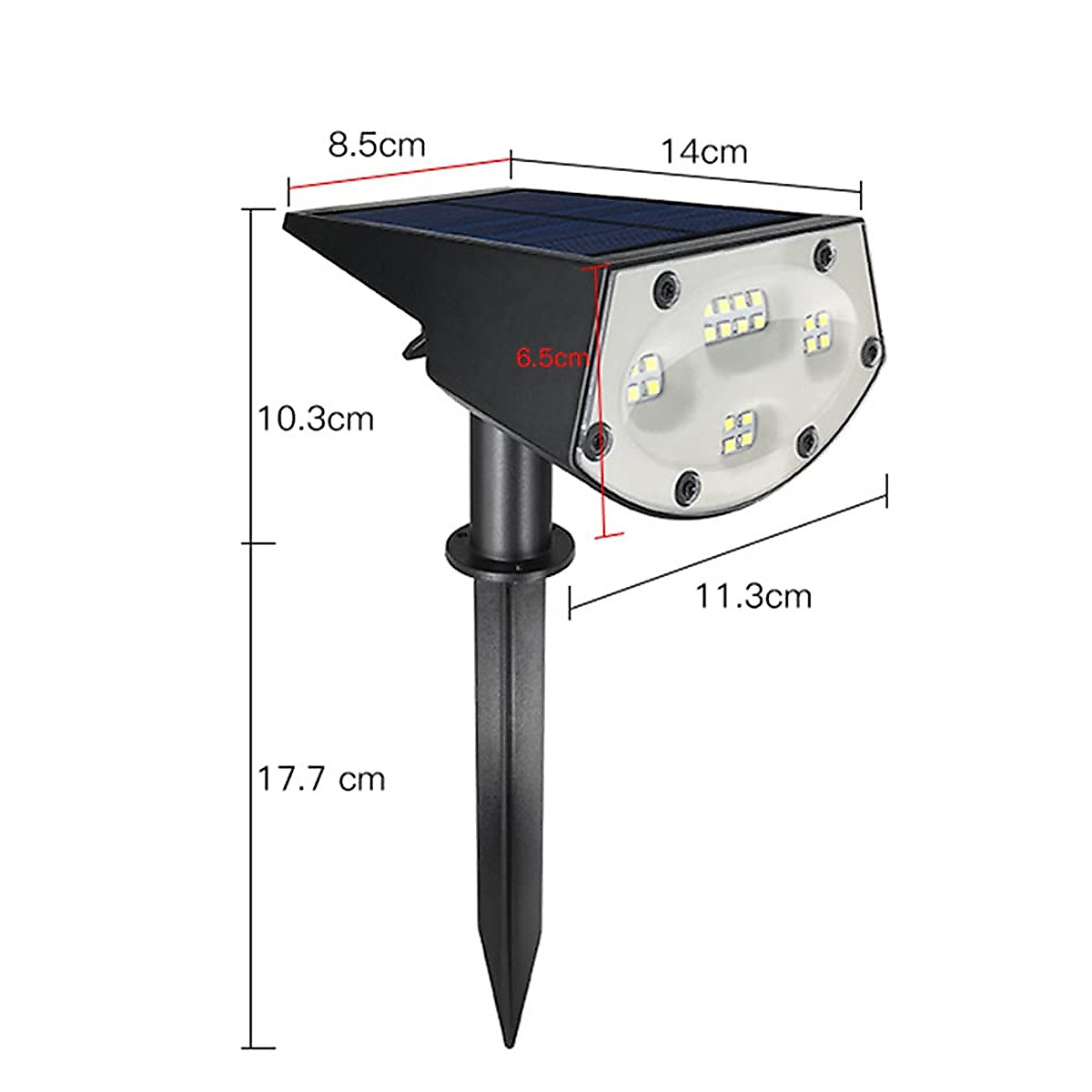 ZHUANYIYI Outdoor Solar Lawn Spotlights, Garden Wall-Mounted Landscape Lighting, All-Weather Home Garden Pavement Waterproof Decorative Lights