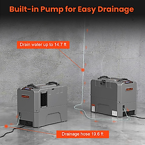 Abestorm Commercial Dehumidifiers with Pump, LGR 180 PPD Dehumidifier for Crawl Space, Basement, Large Space, Industrial Dehumidifier for Large Room or Warehouse
