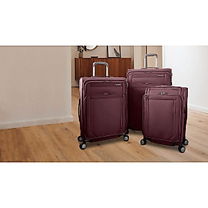 Samsonite Lineate DLX Softside Expandable Luggage with Spinner Wheels, Merlot, Medium Checked