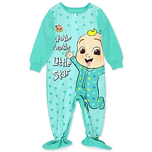 CoComelon JJ Little Star Toddler Infant Footed Blanket Sleeper Pajamas (24M, Teal)