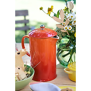 Le Creuset Stoneware French Press, 34 oz., Flame