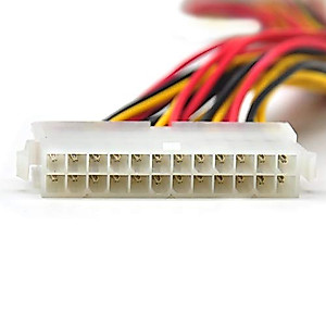 KOZYFOX 11.8 inch 24 Pin ATX Power Extension Cable Come with DIY Kit (3 x Static Free Finger Cots & 1 x Reusable Cable Ties), 24 pin ATX Male to 24 pin ATX Female, 1 Pack