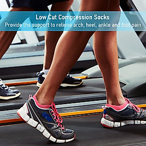 CWVLC Unisex Cushioned Compression Athletic Ankle Socks Multipack, 6-pairs Black Charcoal Royal, XL (13.5-15.5 W US/ 12-14 M US)