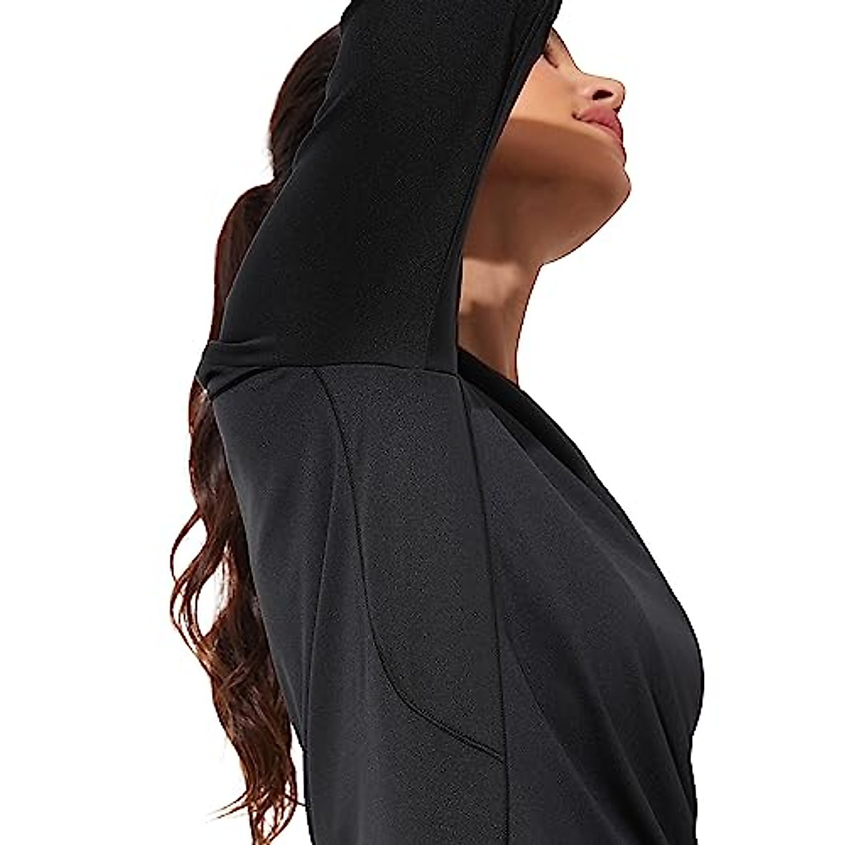 CRZ YOGA Womens UPF 50+ Sun Shirts Long Sleeve UV Protection Workout Tops Lightweight Quick Dry Outdoor Hiking Running Shirts Black Medium