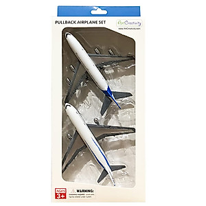 ArtCreativity Pullback Airplane Toys for Boys and Girls, Set of 2, Diecast 5 Inch Pull Back Plane Toys for Kids, Great Birthday Party Favors for Children, Goodie Bag Fillers, Gift Idea