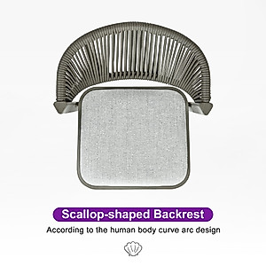 PURPLE LEAF 3 Pieces Outdoor Bar Height Table and Chairs Set Patio Bar Height Set for Balcony Porches Backyard Gray Round Patio High Bar Set