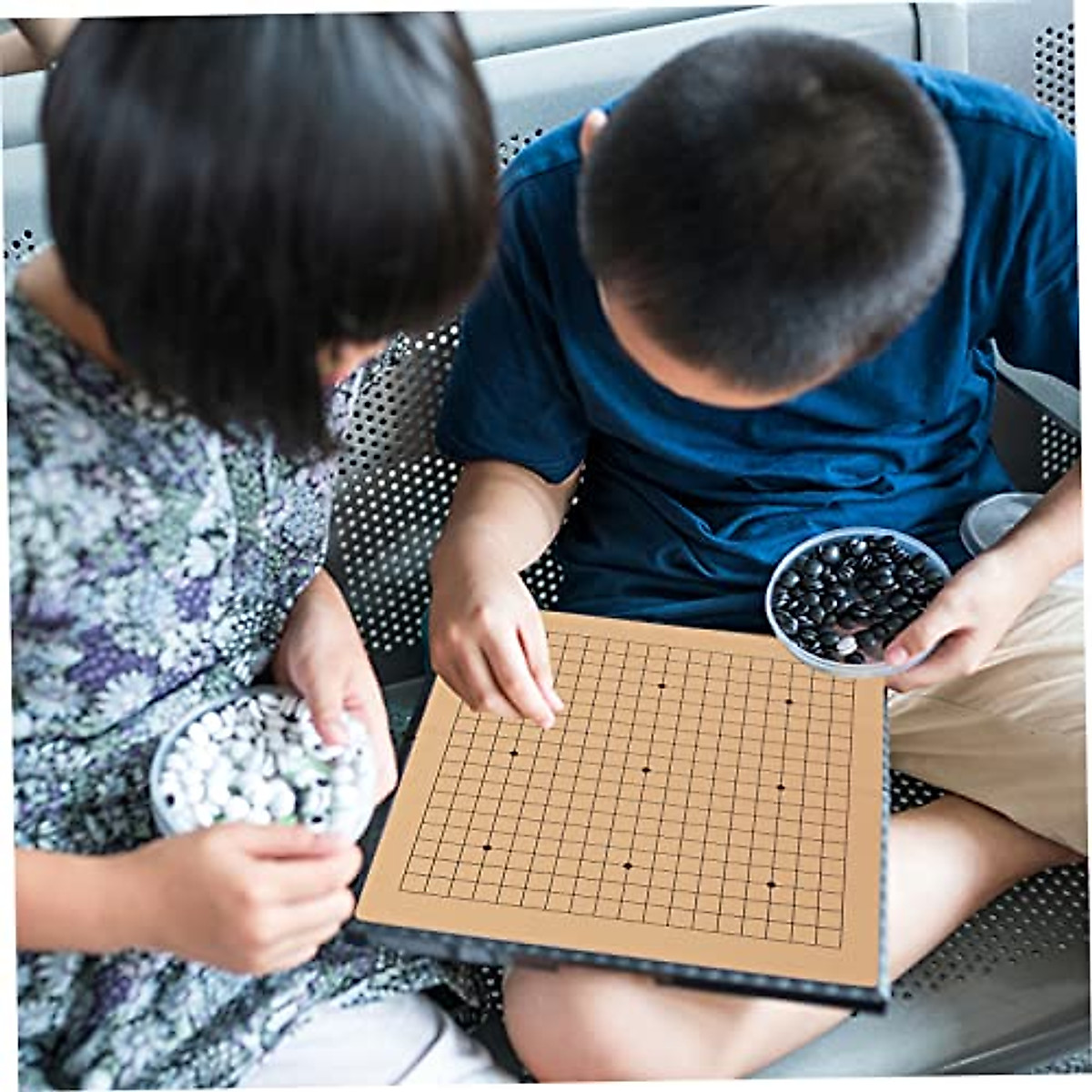 Toyvian 12 Pcs Go Board Mini Toys for Kids Travel Chess Set Kid Toys Folding Chess Roll-up Chess Board Backgammon Leather Travel Go Chessboard Kids Chessboard Kids Go Chess Board Portable