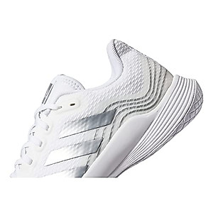 adidas Women's Novaflight Volleyball Sneaker, White/Silver Metallic/White, 9