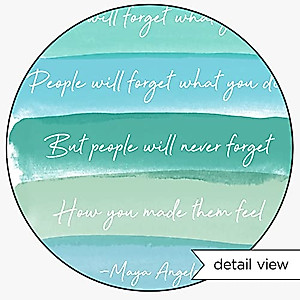 People Remember How You Made Them Feel, Inspirational Wall Art Print Poster, Teal Turquoise (8x10 inches)