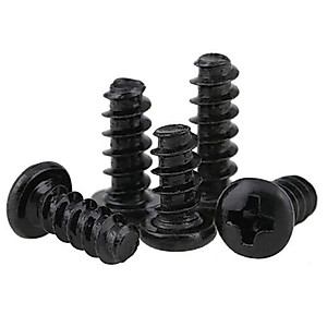 100Pcs M2.3x8mm Black Pan Head Flat Tail Phillips Self Tapping Screws Carbon Steel (M2.3x8mm)