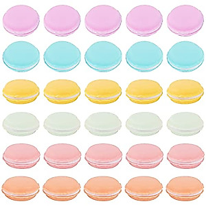 AUEAR, 30 Pack Macaroon Case, Mini Macaroon Box, Macarons Jewelry Storage Box, Macaroon Cute Pill Box Candy Organizer Travel Ring Earring Container