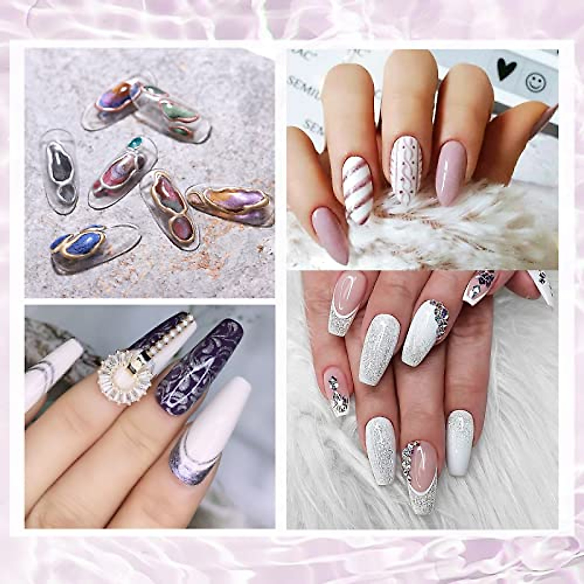 U-Shinein 8ml Metallic Painting Gel, Silver Painted Nail Polish, 3D Metal Painting Drawing Mirror Nail Gel Polish Glossy Soak Off UV/LED DIY Nail Art Manicure