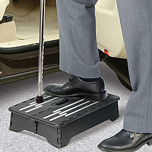 HomDSim Portable Folding Step Riser for Elderly/Adults/Kids,High Riser Step Easy Transport,Foldable Stepping Stool Step Stool for Car/Kitchen/Bath,5 inch High Large Platform