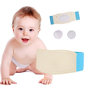 Paskyee Umbilical Hernia Belt Baby Belly Button Band Infant Belly Wrap Abdominal Binder Hernia Truss Support Adjustable Navel Belly Band Newborn Umbilical Cord Blue