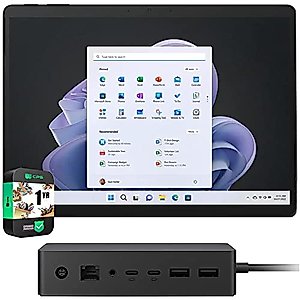 Microsoft QIX00018 Surface Pro 9 13" Touch Tablet, Intel i7, 16GB/512GB, Graphite Bundle Surface Dock 2 and 1 YR CPS Enhanced Protection Pack