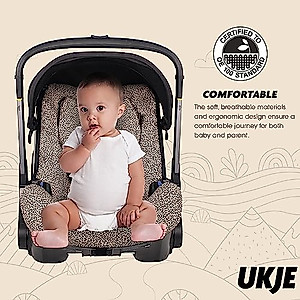 UKJE Protective Car Seat Stroller Cover Compatible with Doona Car Seat - Protector, Cotton Cover, Infant Car Seat Liner - Newborn Car Seat Accessories - Easy to Clean - Easy to Install (Beige Leopard)