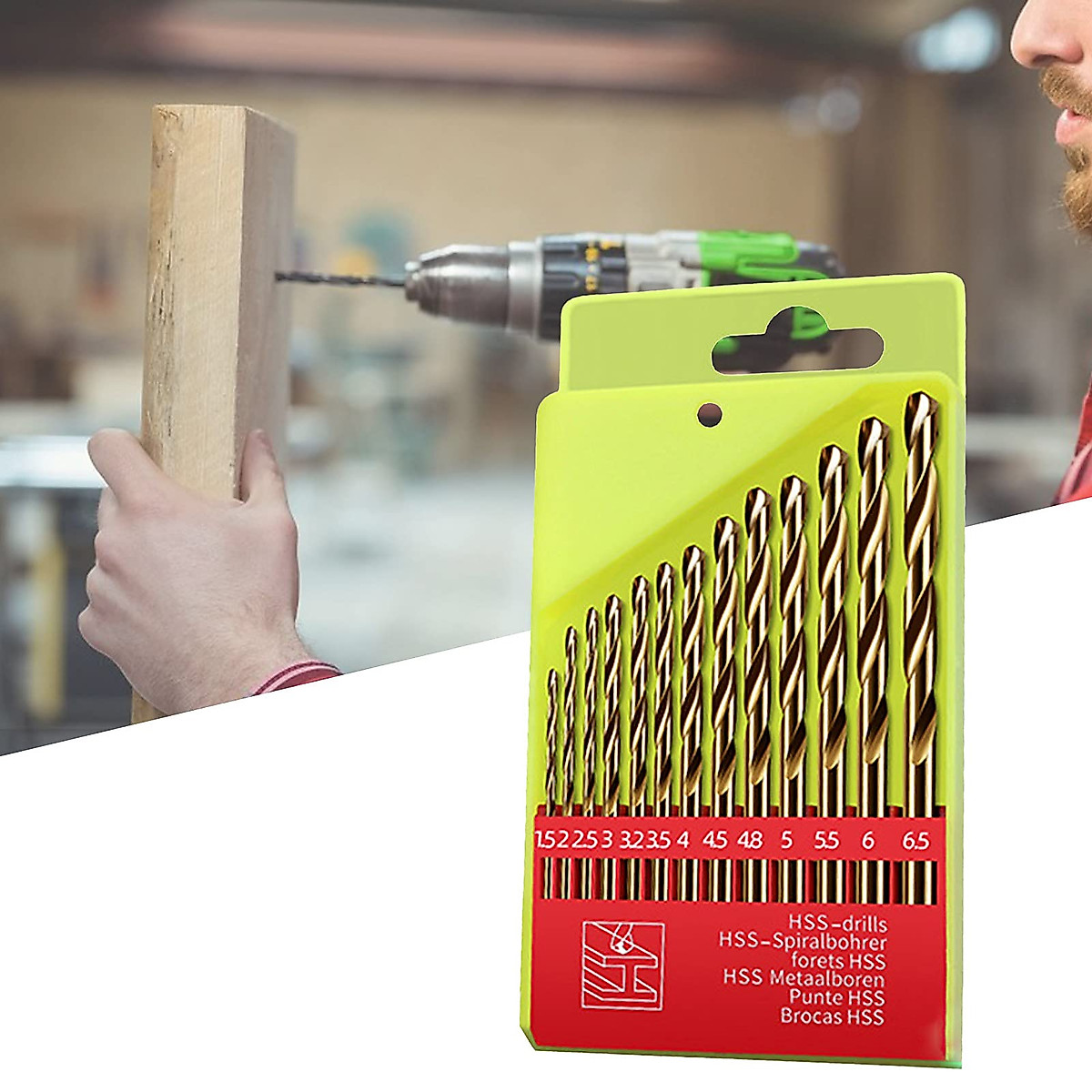 10Pcs/13Pcs M35 Twist Drill Bit Sturdy Fast Chip Removal U-shaped Spiral Groove Round Shank Twist Drilling Bits for Woodworking - Professional13pcs