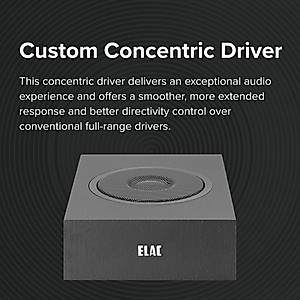 ELAC Debut 2.0 A4.2 Dolby Atmos Module Speakers, Black (Pair) - Concentric Driver with 0.5” Polymer Tweeter & 4” Aramid Fiber Woofer