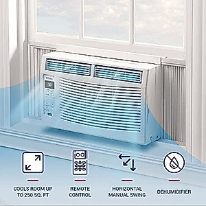 DELLA 6000 BTU Smart Window Air Conditioner with WiFi, GEO Auto Temp On/Off For Where You Are, Energy Star Certified, Remote/App Control, Quiet Operation, With Easy Install Kit, Cools 151-250 Sq.ft