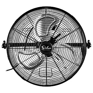 Simple Deluxe 20 Inch High Velocity 3 Speed, Black Wall-Mount Fan for Warehouse, Greenhouse, Workshop, Patio, Factory and Basement