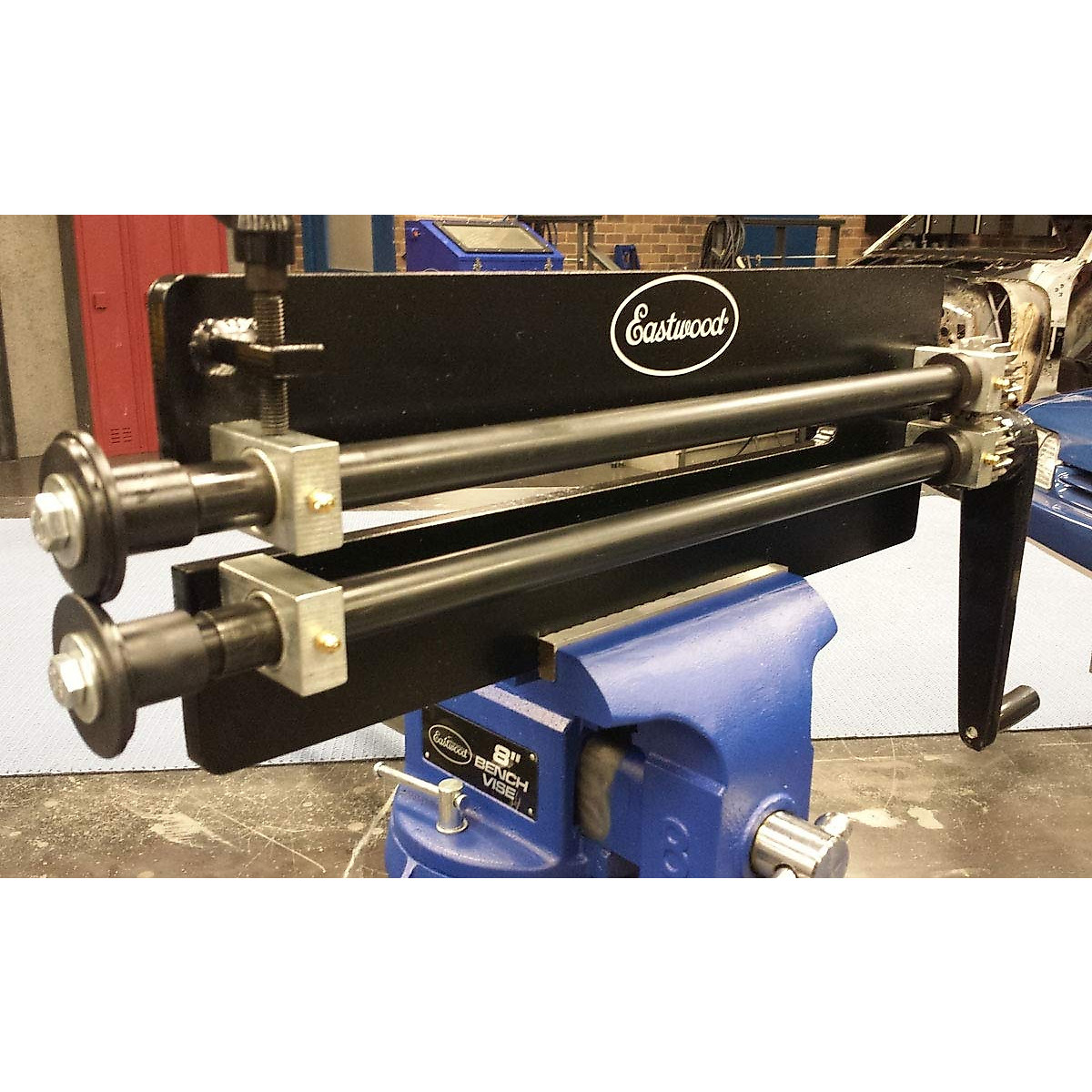 Eastwood Metal Bead Roller with Dies | Generous 19 inch Throat Industrial Cast-Iron Metal Beads Roller | 18 Gauge Sheet Metal Rotary Forming Machine | Durable Steel Construction English Wheel