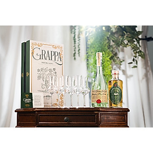 Crystal Grappa and Cordial Glasses | Set of 6 | Small 3 oz Long Stemmed Spirit Glassware for Liqueur, After Dinner Drink, Aperitif, Digestive | Tulip Shaped Liquor Stemware for Nosing, Sipping