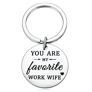 Ukodnus You are My Favorite Work Wife Keychain, Valentine's Day Gifts for Work Wife, Coworker Gift for Work Wives, Christmas Birthday Present for Work Wife