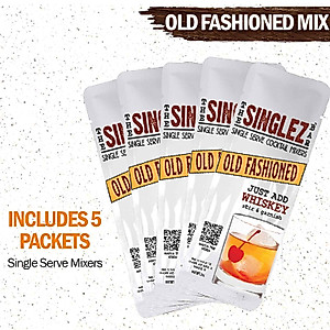 The Foghat Cocktail Smoker and Old Fashioned Smoked Cocktail Kit with Torch and Butane Refill - Bourbon Barrel Oak Wood Chips and 5 Singlez Bar Old Fasioned Mix Packets - Whiskey Smoker Kit For Drinks