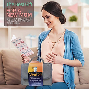 Portable Diaper Changing Pad, Detachable Travel Changing Pad for Baby with Wipes Pocket, Diaper Pad Changing Mat Clutch Bag for Newborn Boys & Girls