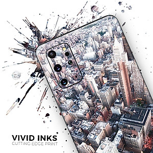 DesignSkinz Vintage Aerial Cityscape Protective Vinyl Decal Wrap Skin Cover Compatible with The Samsung Galaxy S20 (Screen Trim & Back Glass Skin)